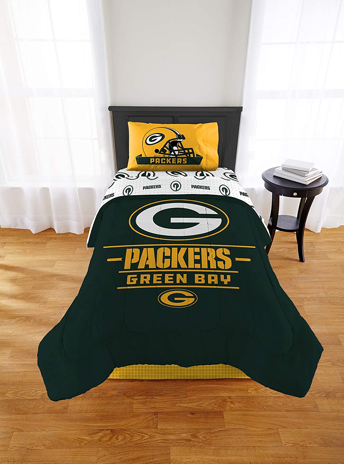 NFL Green Bay Packers Embroidered Twin Comforter & Pillowcase Set, Boys ...