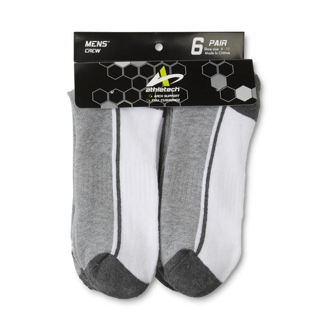 Athletech Men's 6-Pairs Crew Socks - Colorblock