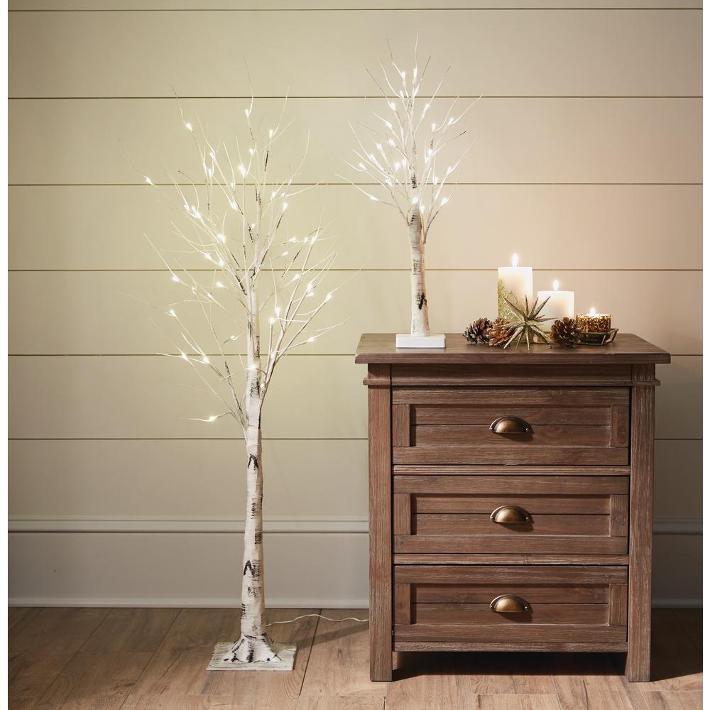 24” Birch LED Tree - White