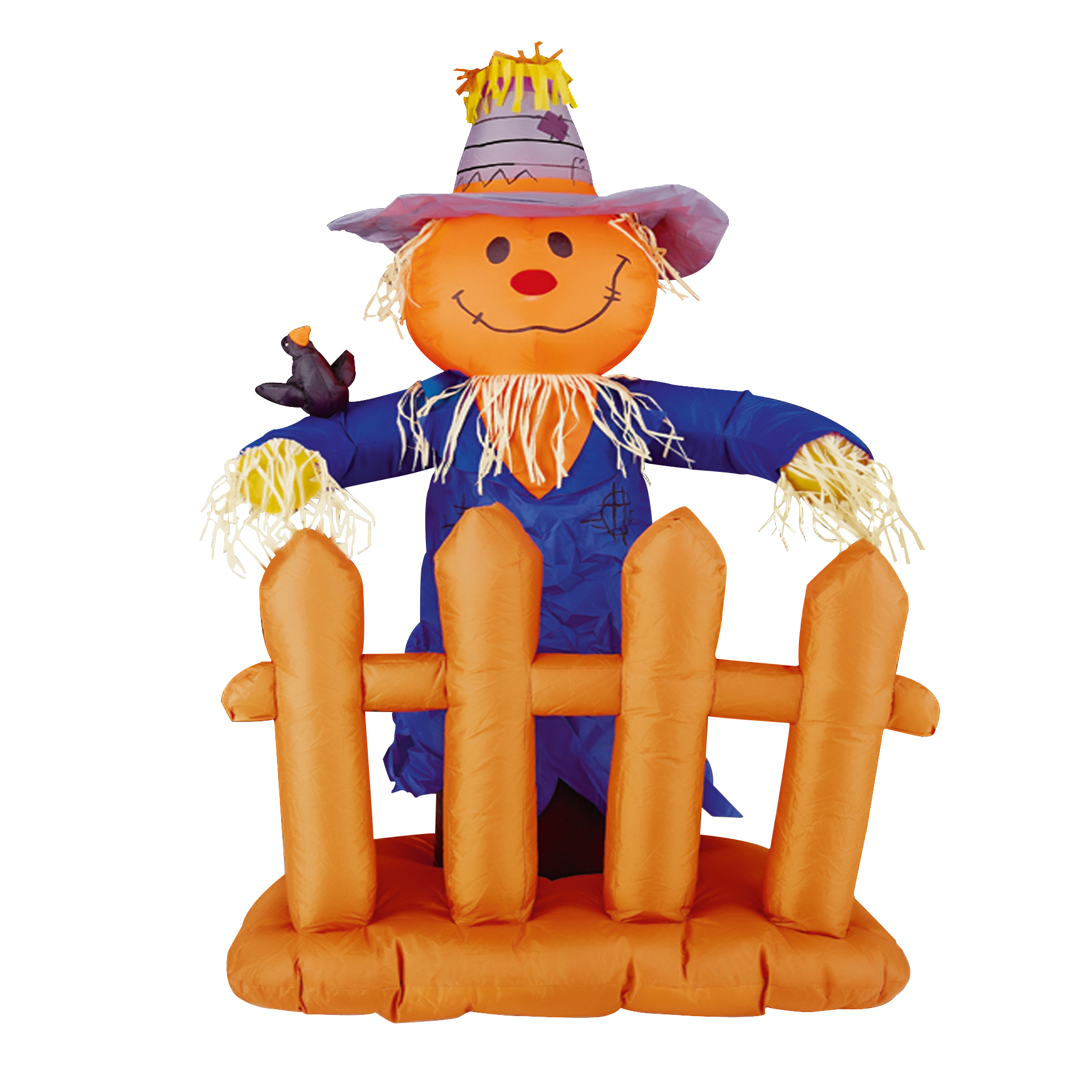 Be Thankful 5' Scarecrow With Fence Inflatable