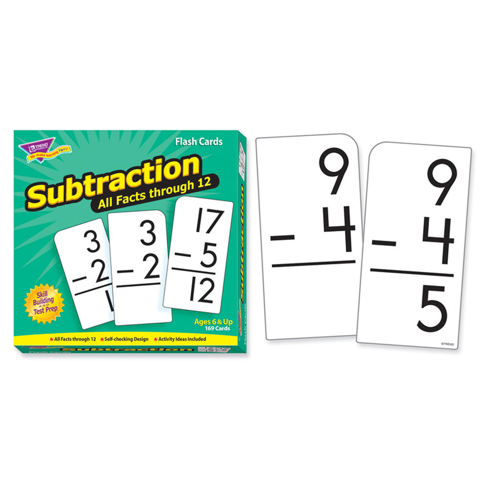 TREND Enterprises, Inc. Flash Cards All Facts 169/Box 0-12 Subtraction