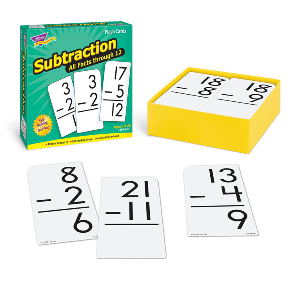 TREND Enterprises, Inc. Flash Cards All Facts 169/Box 0-12 Subtraction