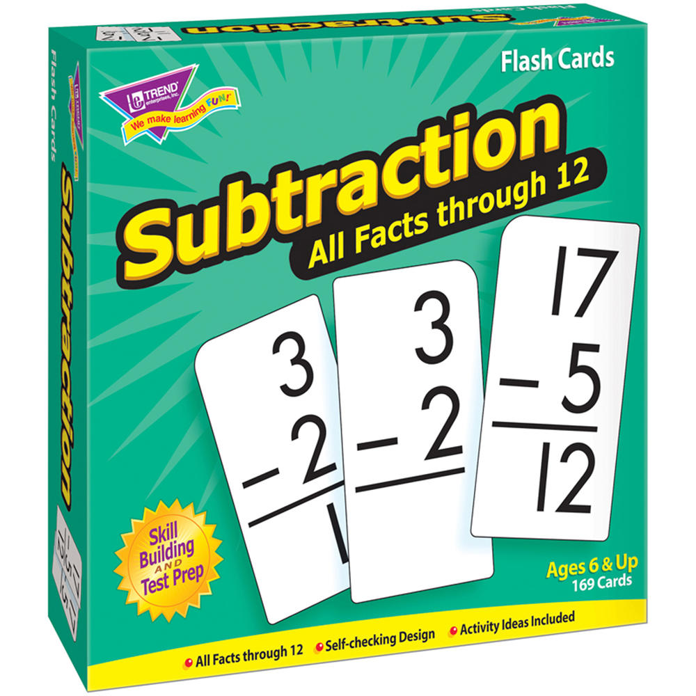 TREND Enterprises, Inc. Flash Cards All Facts 169/Box 0-12 Subtraction