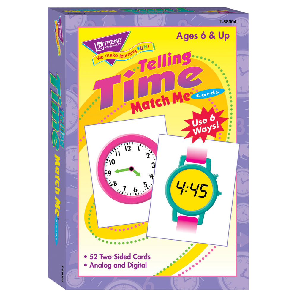 Trend Telling Time Match Me® Cards, Set of 6
