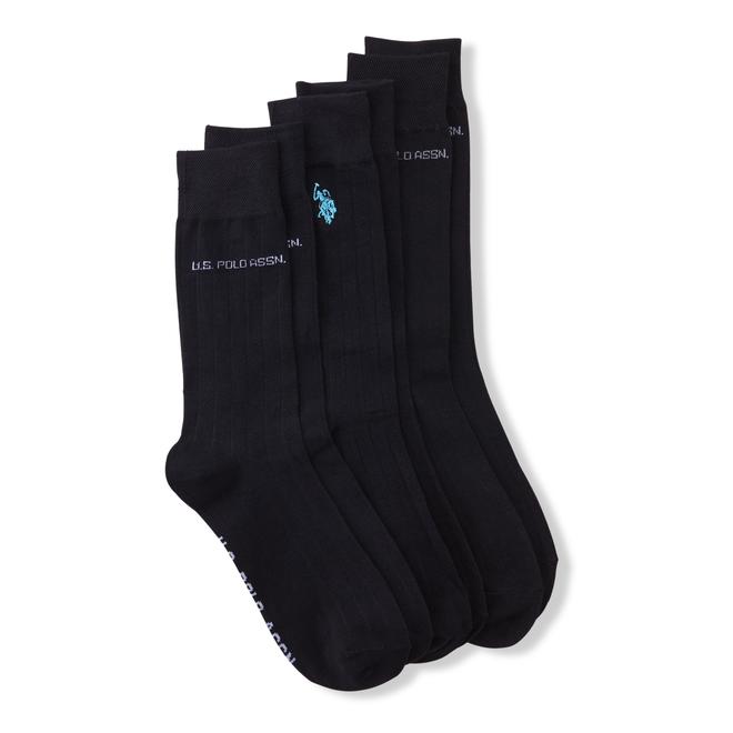 U.S. Polo Assn. Men's 3-Pairs Casual Comfort Dress Crew Socks