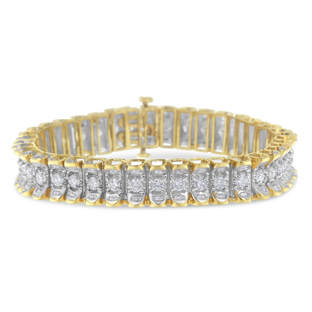 14k Yellow Gold 5ct Tdw Diamond Tennis Bracelet H I I1