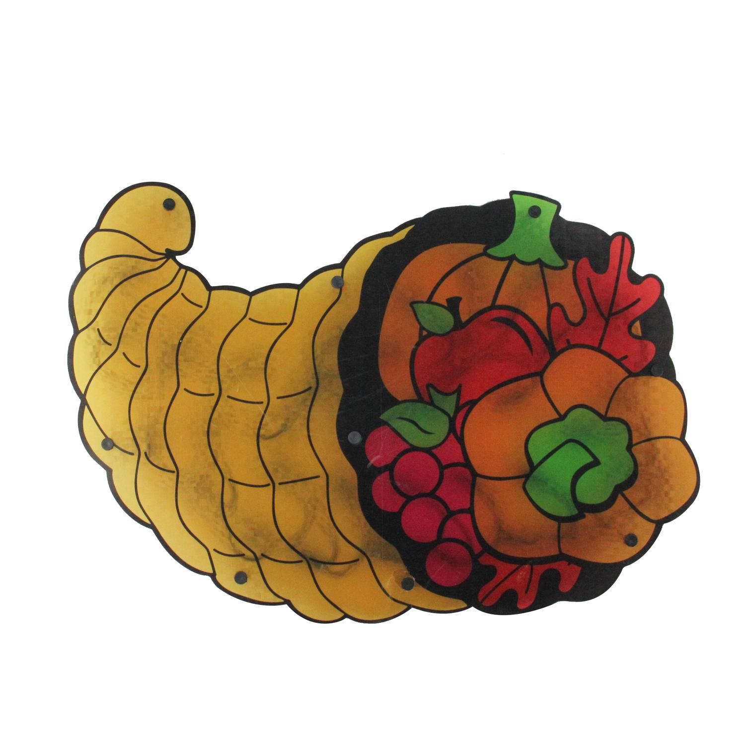 Northlight 20" Lighted Cornucopia Thanksgiving Window Silhouette Decoration