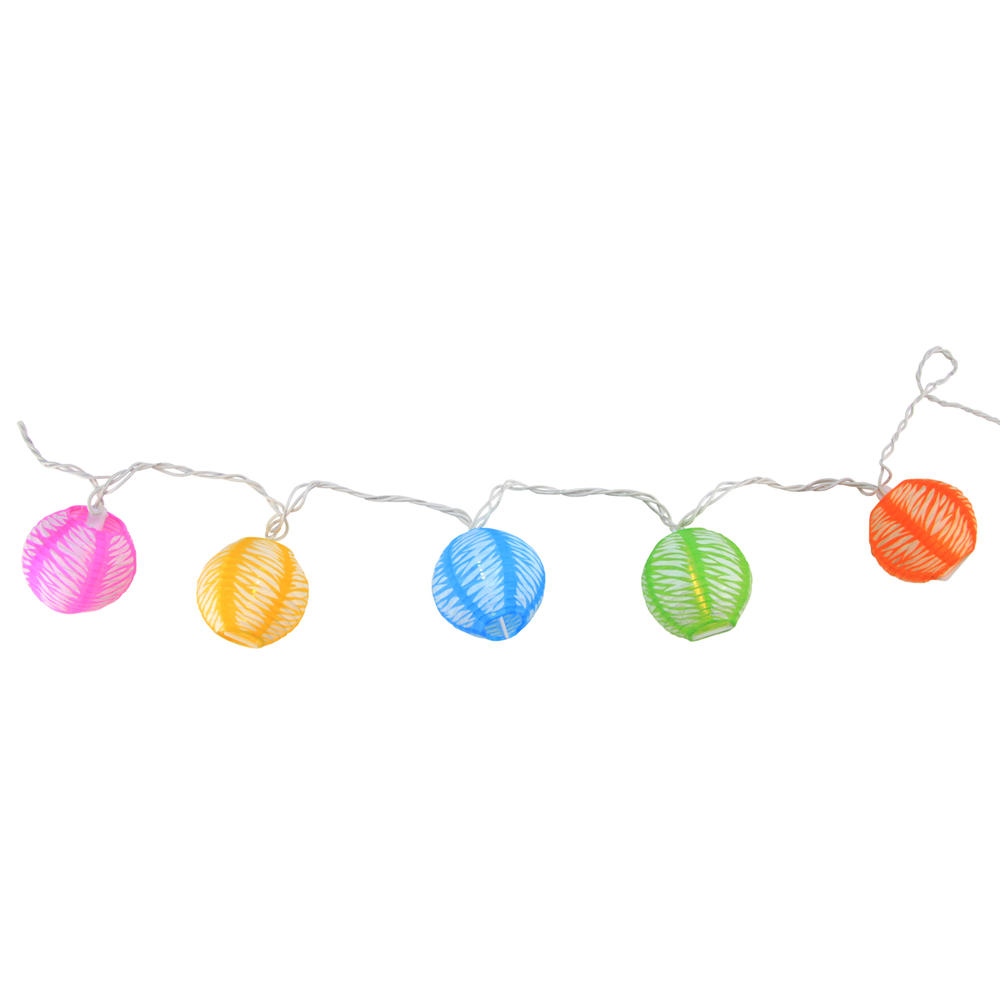Northlight 10 Multi-Color Round Chinese Lantern String Lights - 7.25ft ...
