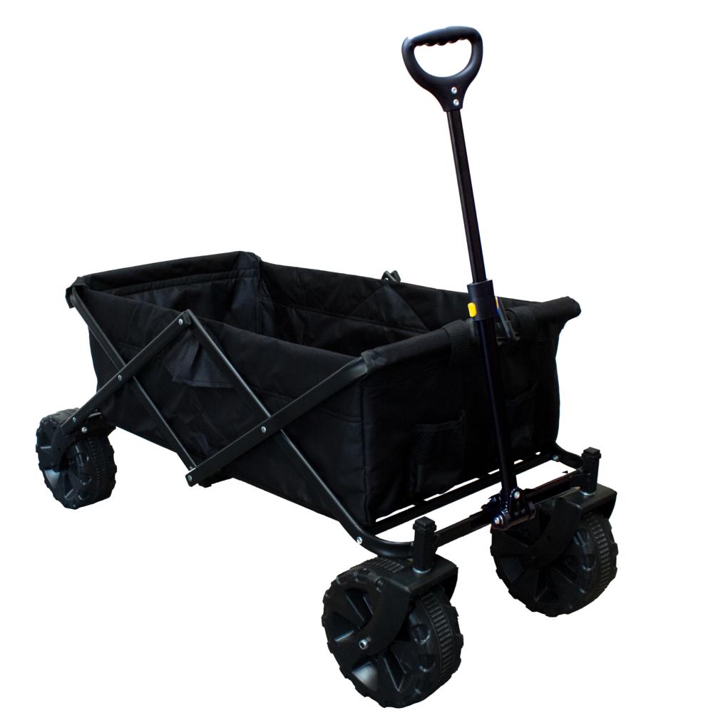 World Famous Sports Oversized Folding Wagon with Oversized Wheels - Black