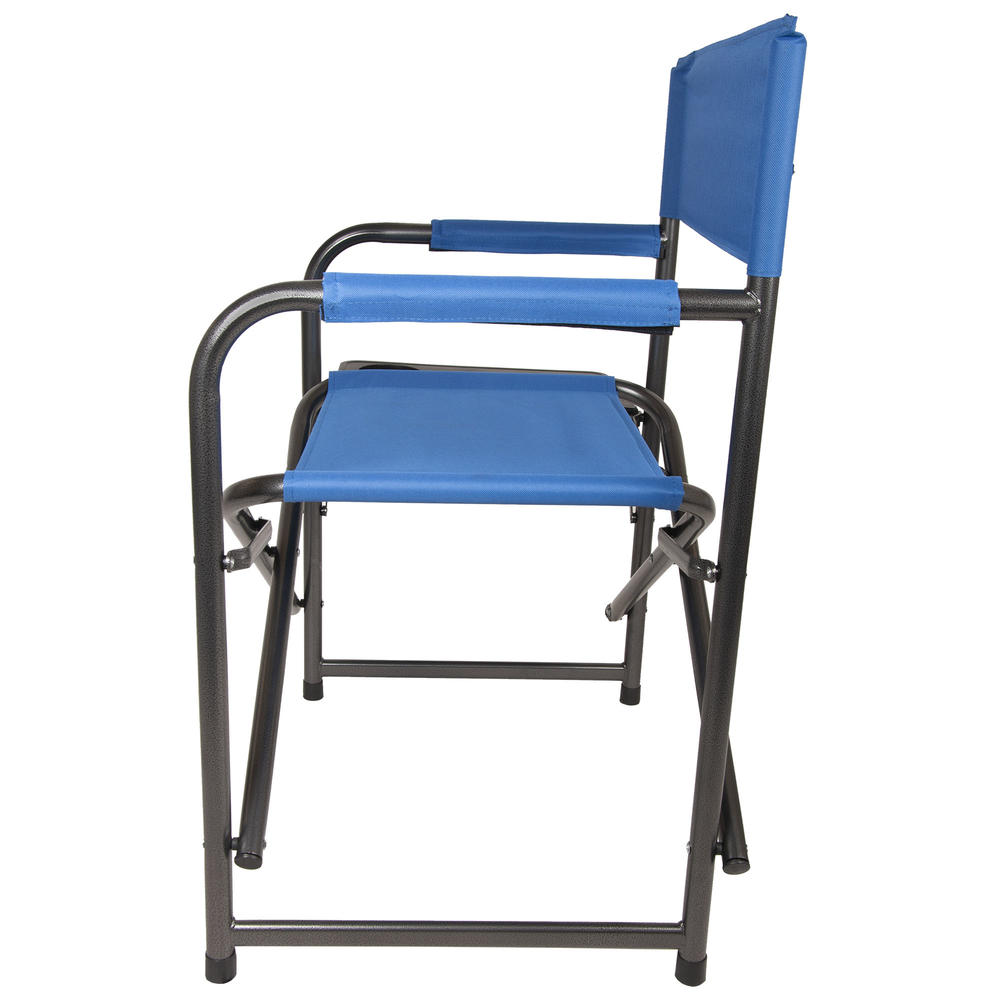 World Famous Sports Folding Director’s Chair with Table - Blue