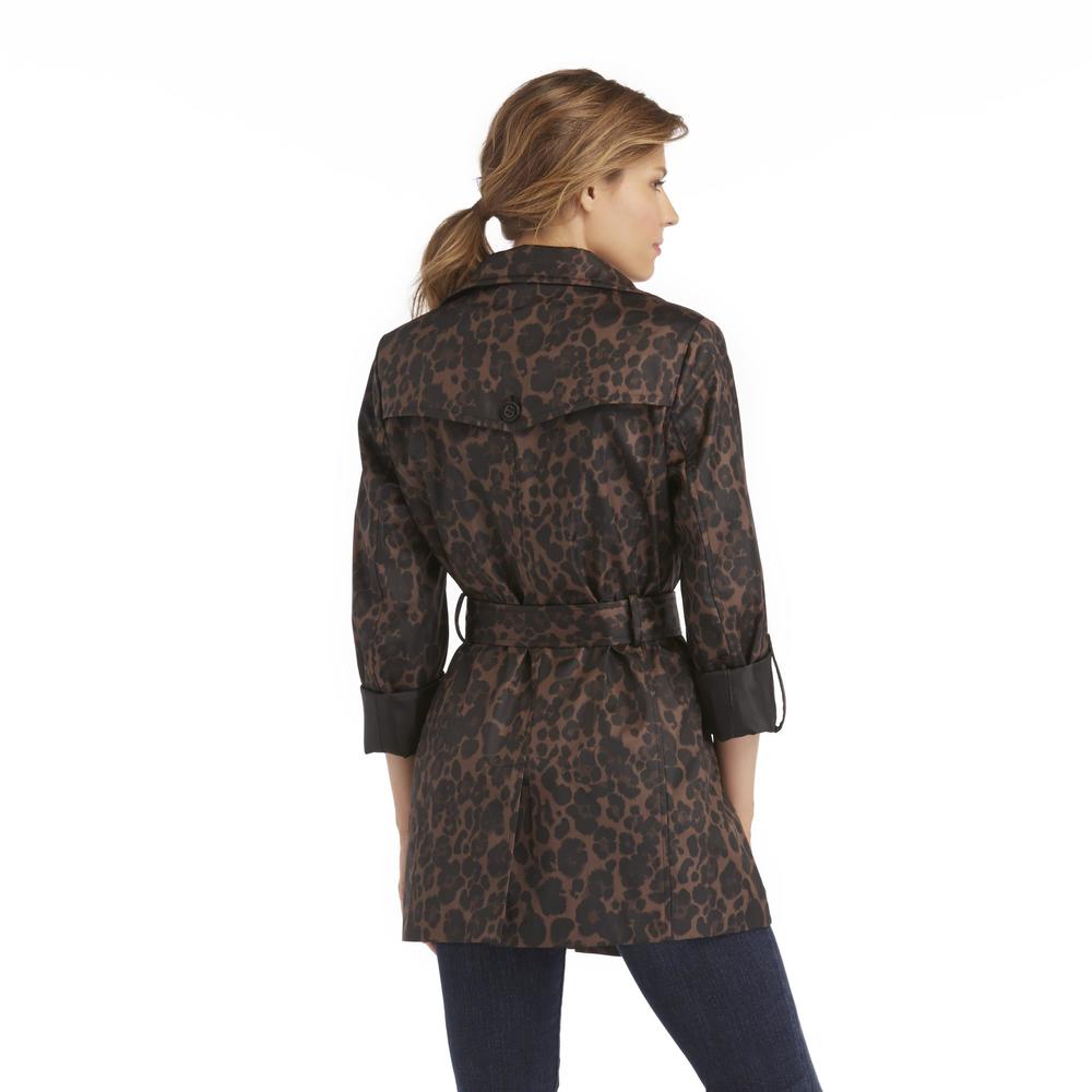 Metaphor Women's Double-Breasted Trench Coat - Animal Print