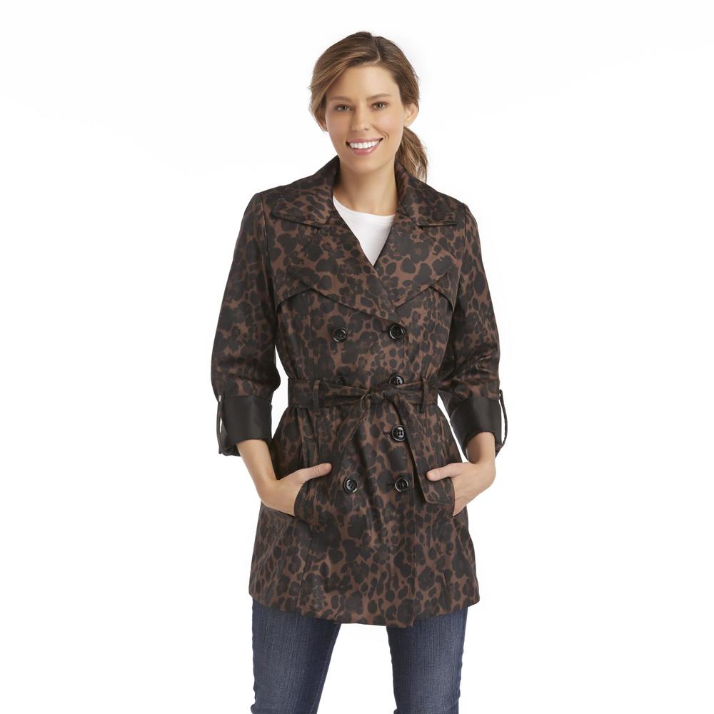 Metaphor Women's Double-Breasted Trench Coat - Animal Print