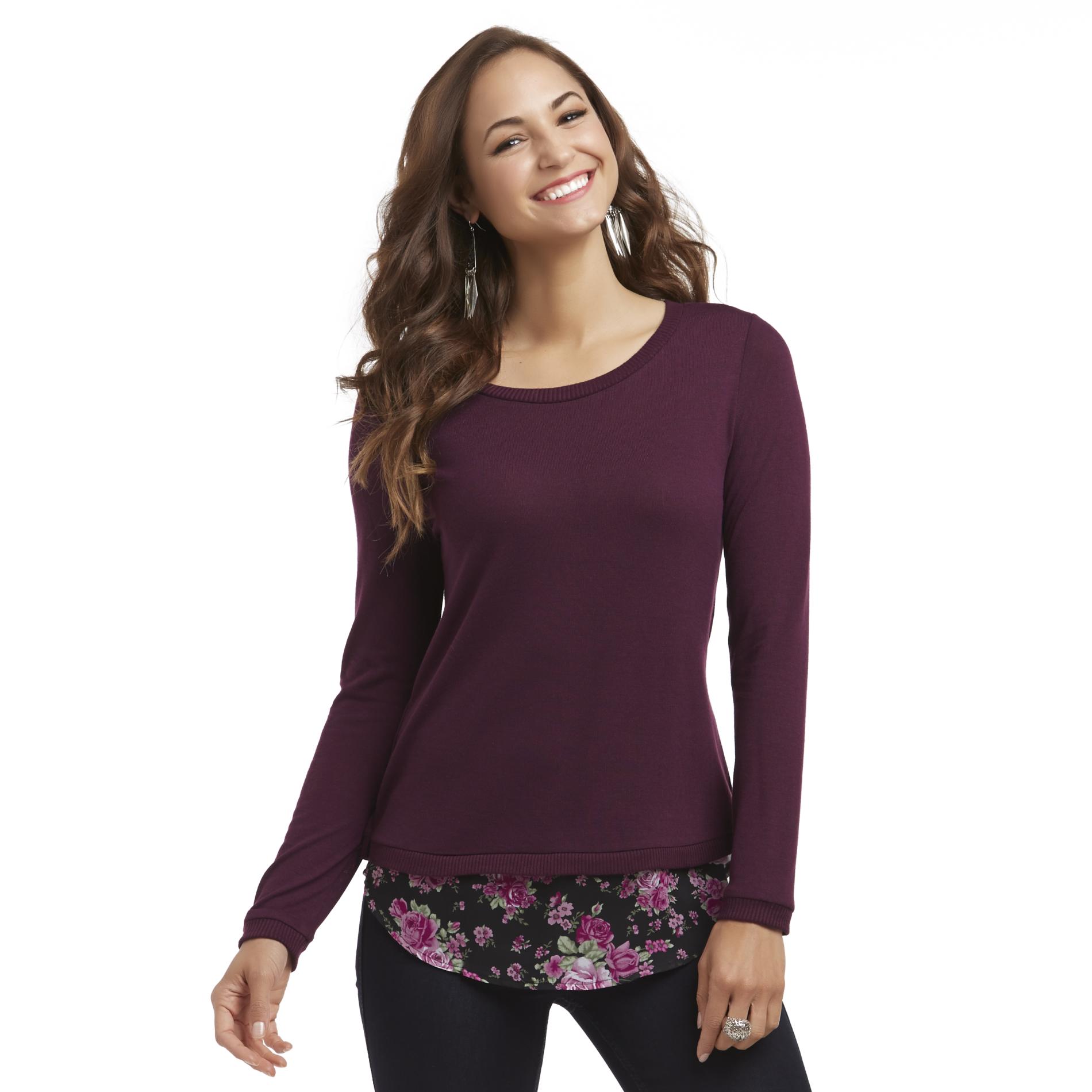 Metaphor Women's Split-Back Sweater - Floral Print