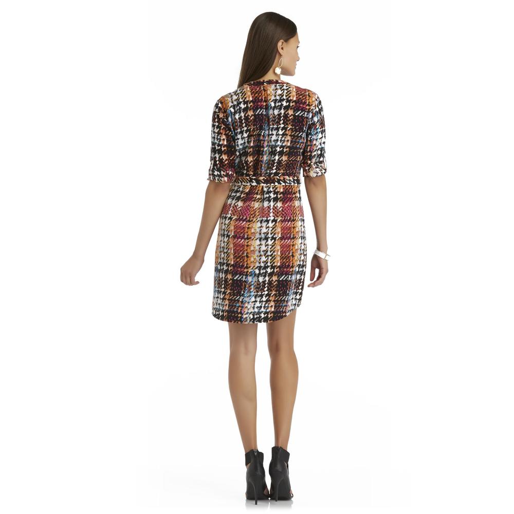 Attention Women's Shirtdress & Belt - Abstract Tweed