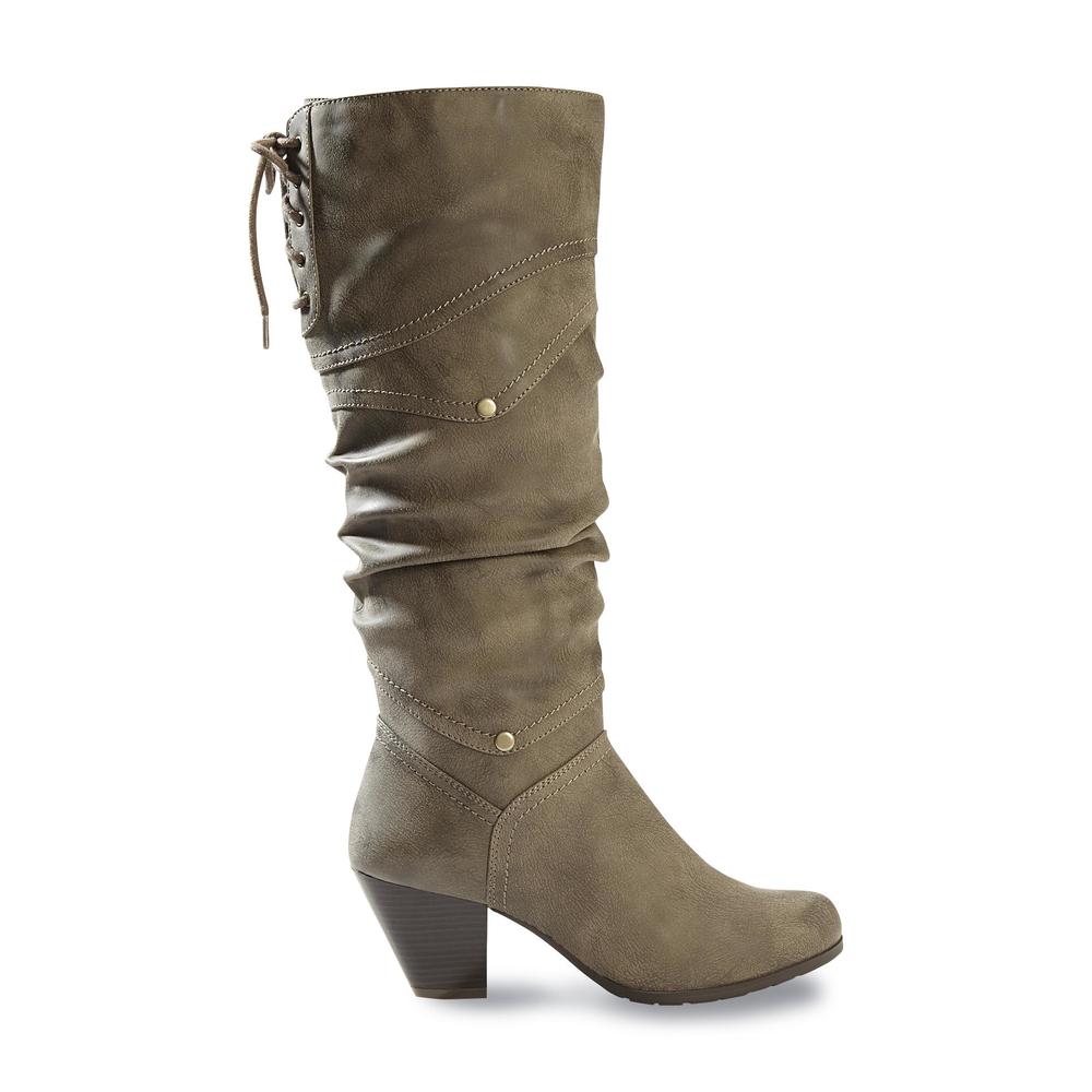 Bongo Women's Reese Taupe Medium and Wide Extened Calf Boot