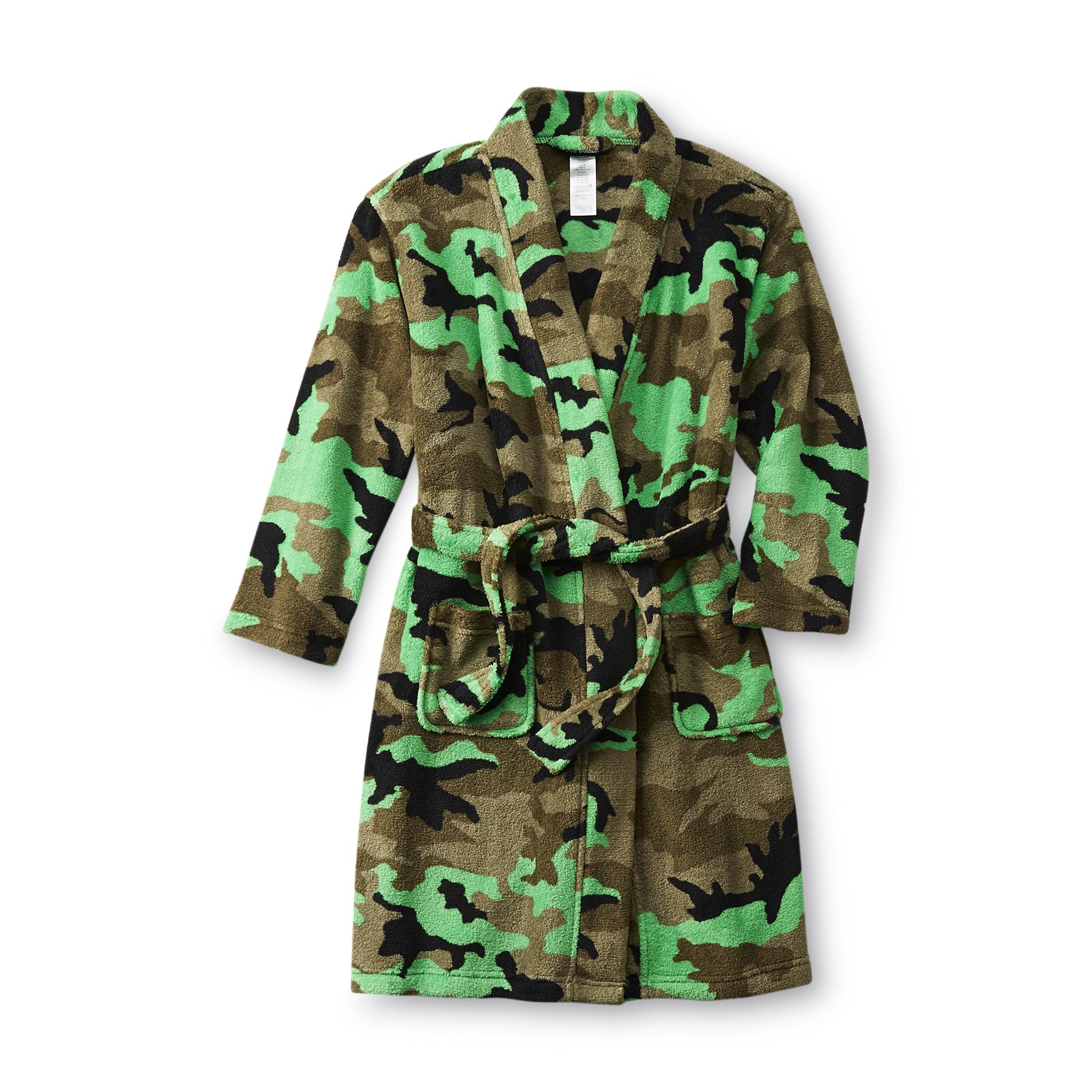 Joe Boxer Boy's Belted Bathrobe - Camouflage Print