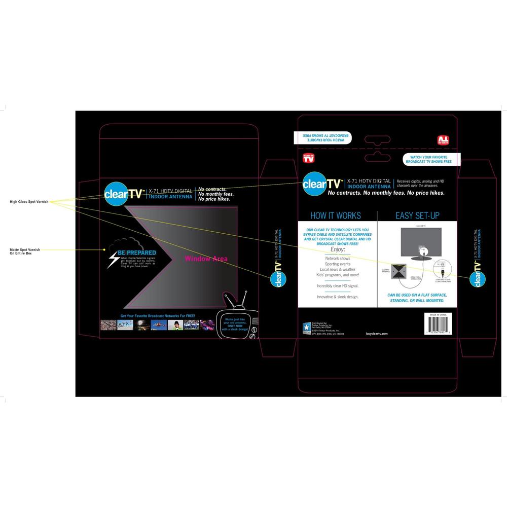 As Seen On TV CTV ClearTV Indoor Digital HDTV Antenna