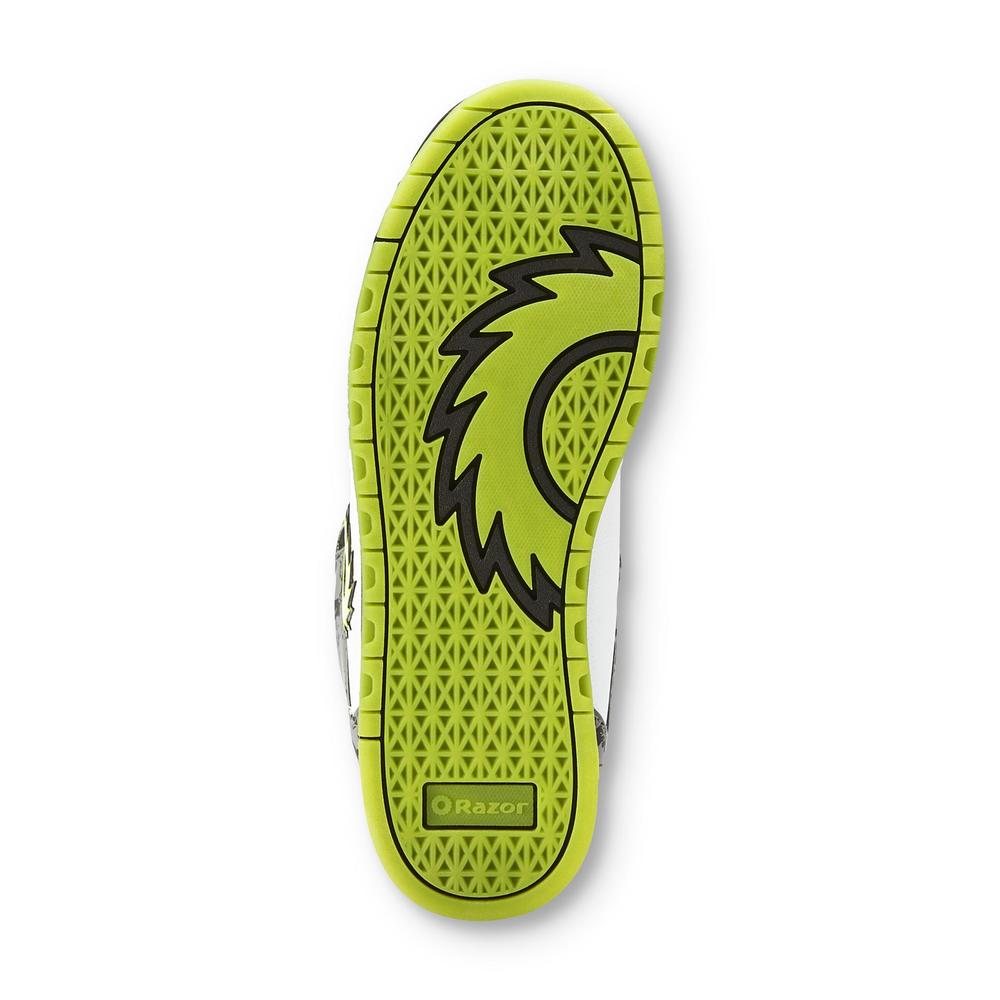 Razor® Boy's Razor Glow Light Up Mid-Top Athletic Shoe - White/Silver