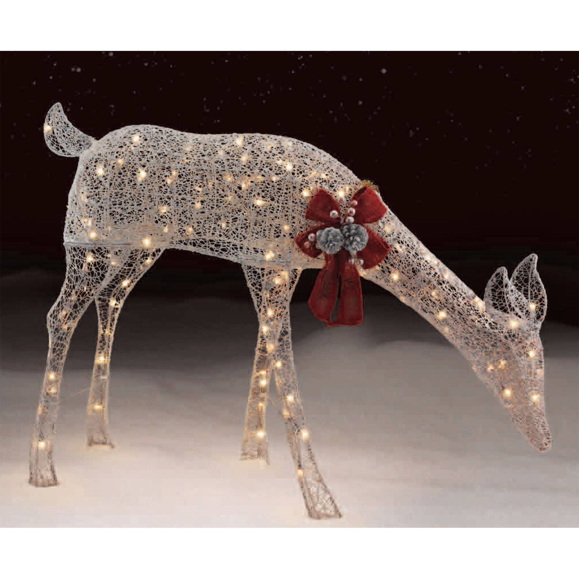 Trimming Traditions Christmas Outdoor 150L Silver Mesh Grazing Doe