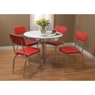5pc. Retro Dining Set in Red - Home - Furniture - Dining & Kitchen ...