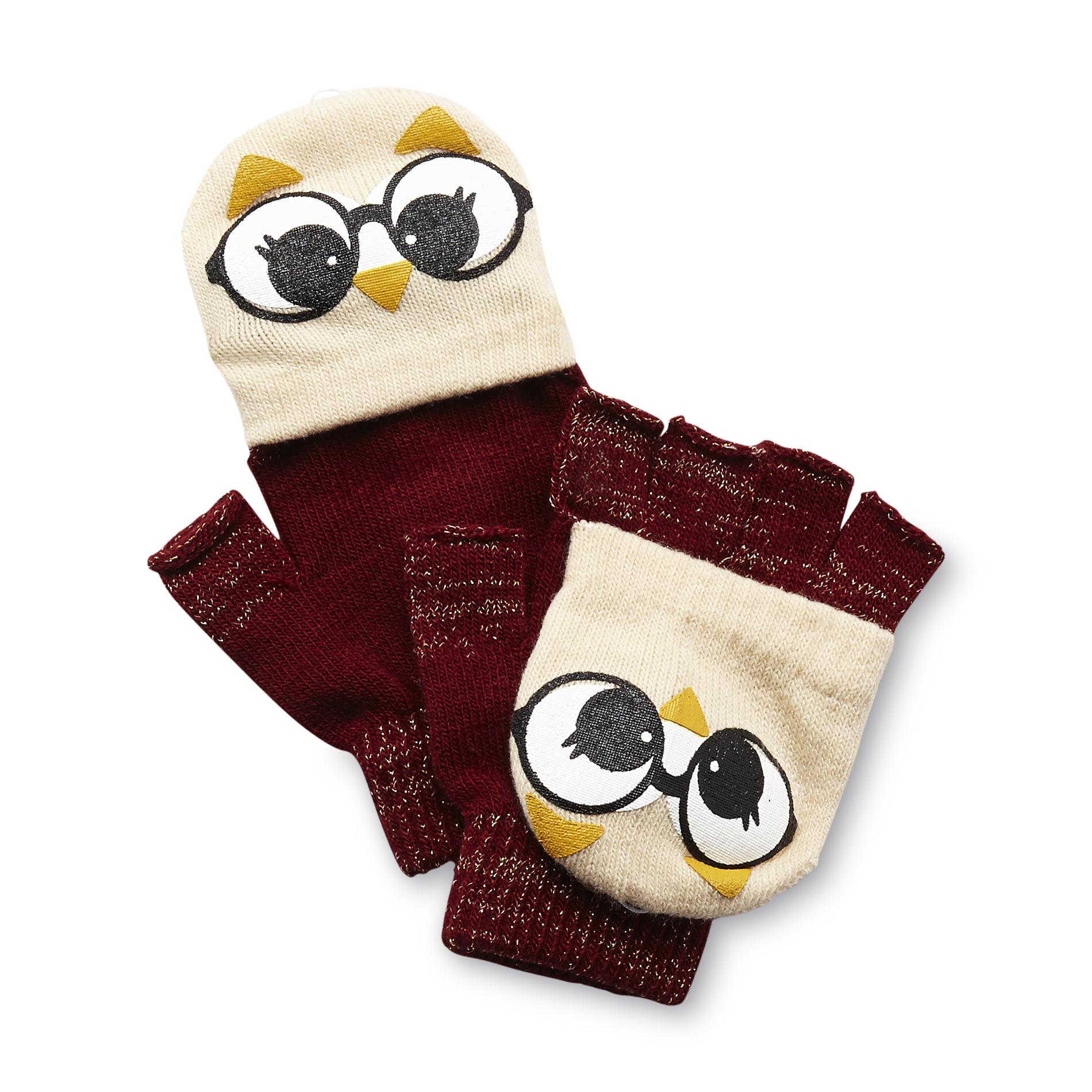 Joe Boxer Girl's Flip-Top Fingerless Gloves - Owl