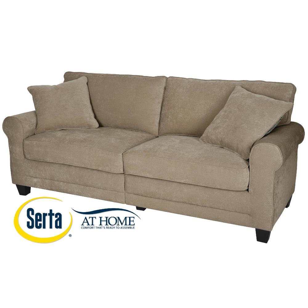 Serta RTA Copenhagen Collection 78" Fabric Sofa-Vanity Beige