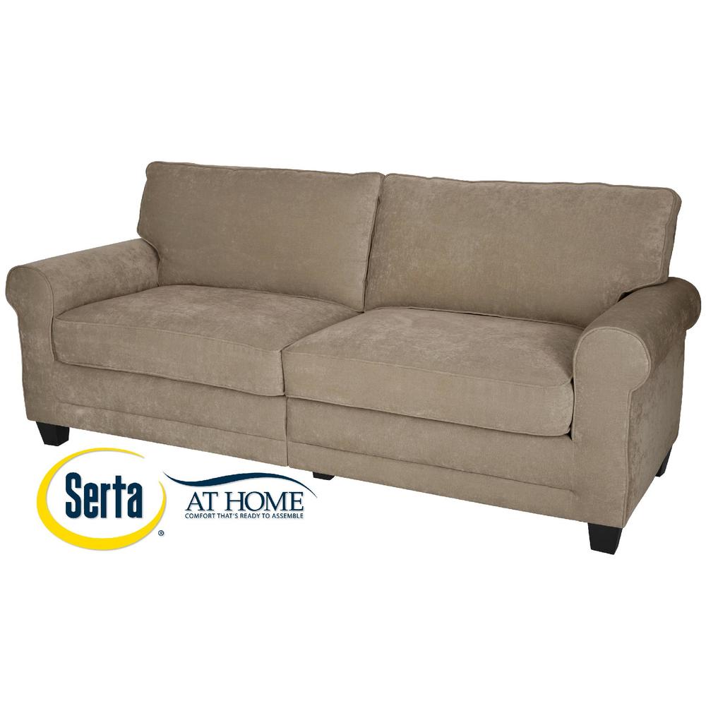 Serta RTA Copenhagen Collection 78" Fabric Sofa-Vanity Beige
