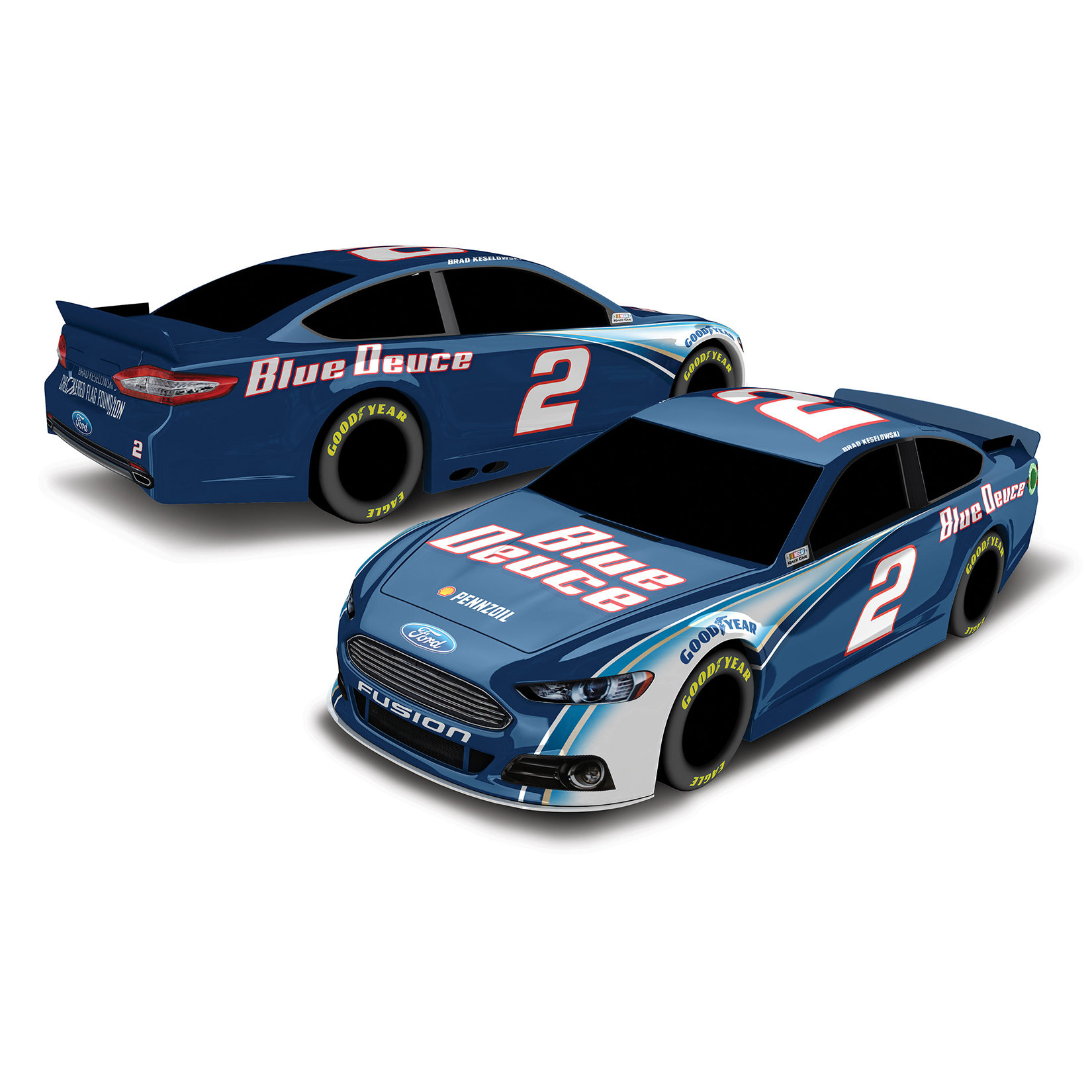 Brad Keselowski #2 Blue Deuce 2014 Ford Fusion 1:18 Scale ARC Plastic ...