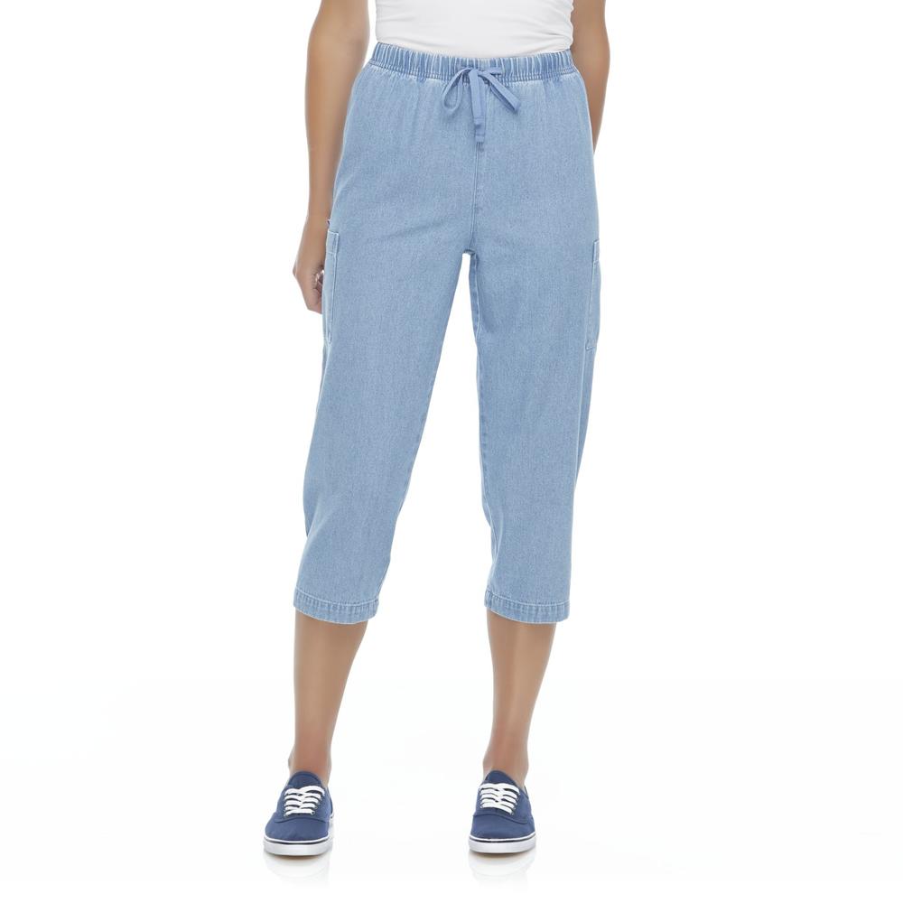 Basic Editions Womens Denim Capri Pants
