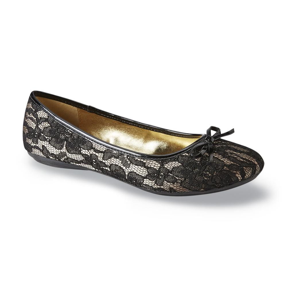 Bongo Women's Prima Ballet Flat - Black Lace