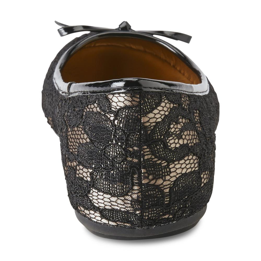 Bongo Women's Prima Ballet Flat - Black Lace