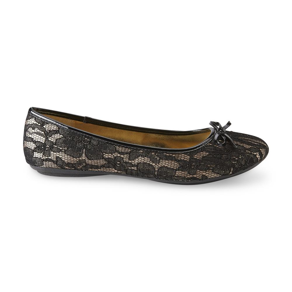 Bongo Women's Prima Ballet Flat - Black Lace