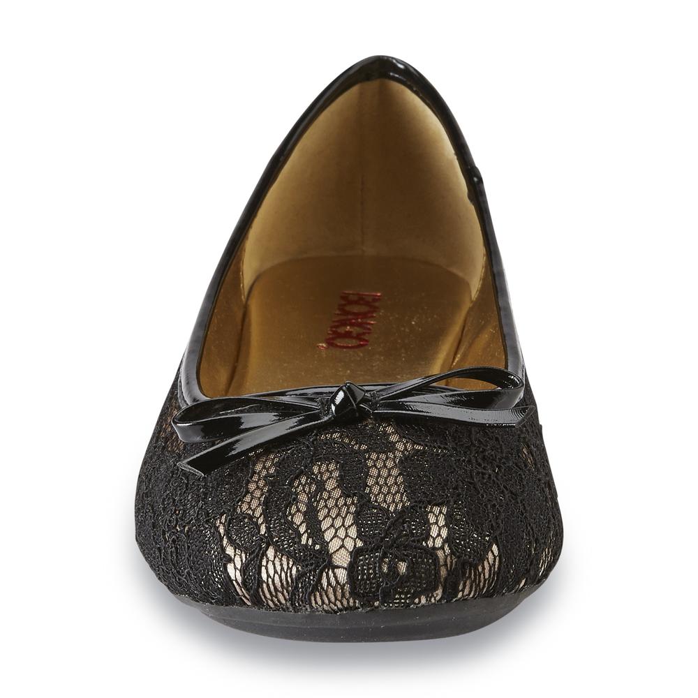 Bongo Women's Prima Ballet Flat - Black Lace