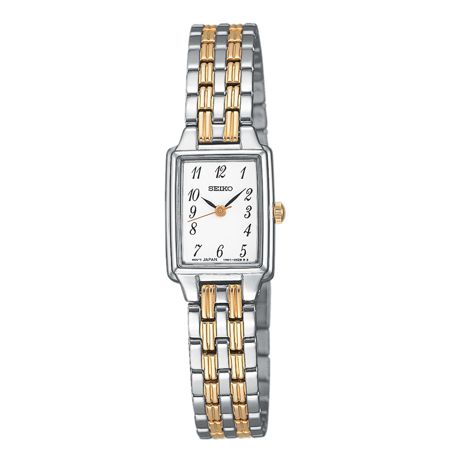 Seiko Ladies Two Tone White Rectangle Dial Dress Watch SXGL61 Seiko Ladies Two Tone White Rectangle Dial Dress Watch SXGL61