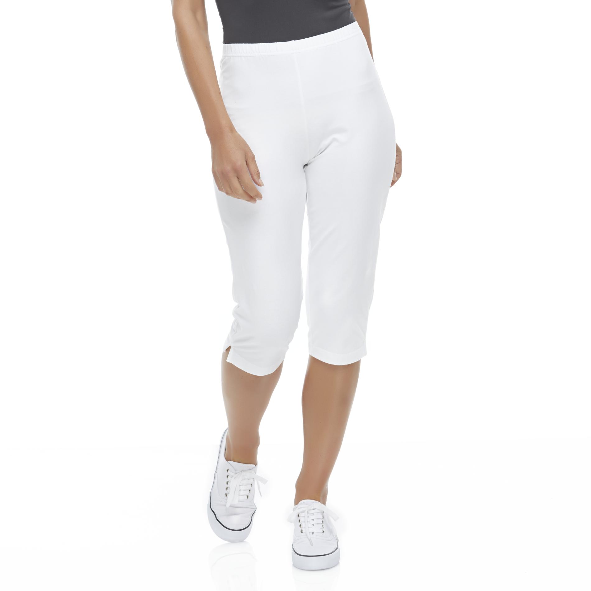Basic Editions Women's Knit Capri Pants
