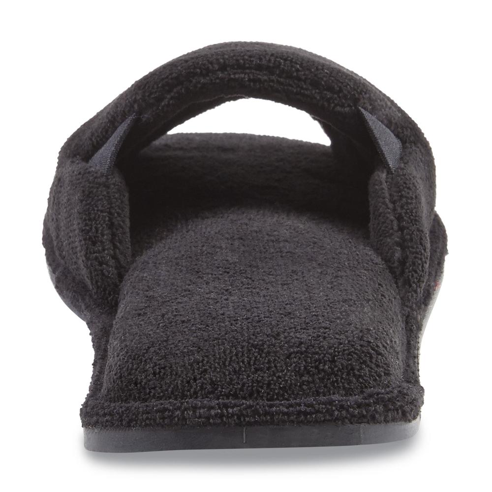 Dearfoams Women's Black Open Toe Scuff Slipper