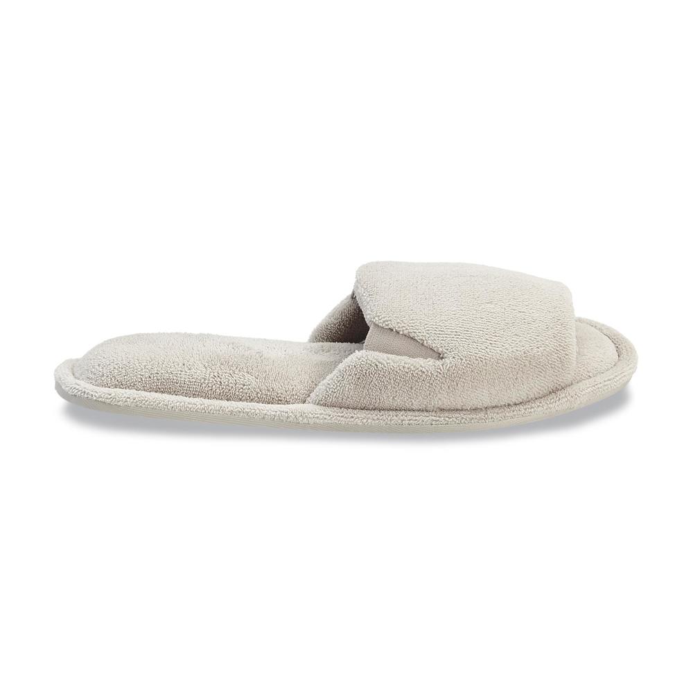 Dearfoams Women's Pewter Open Toe Scuff Slipper