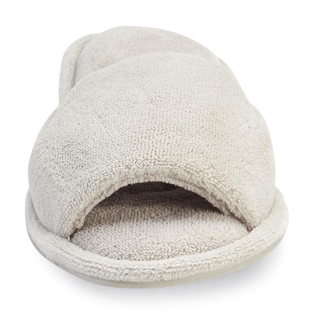 Dearfoams Women's Pewter Open Toe Scuff Slipper