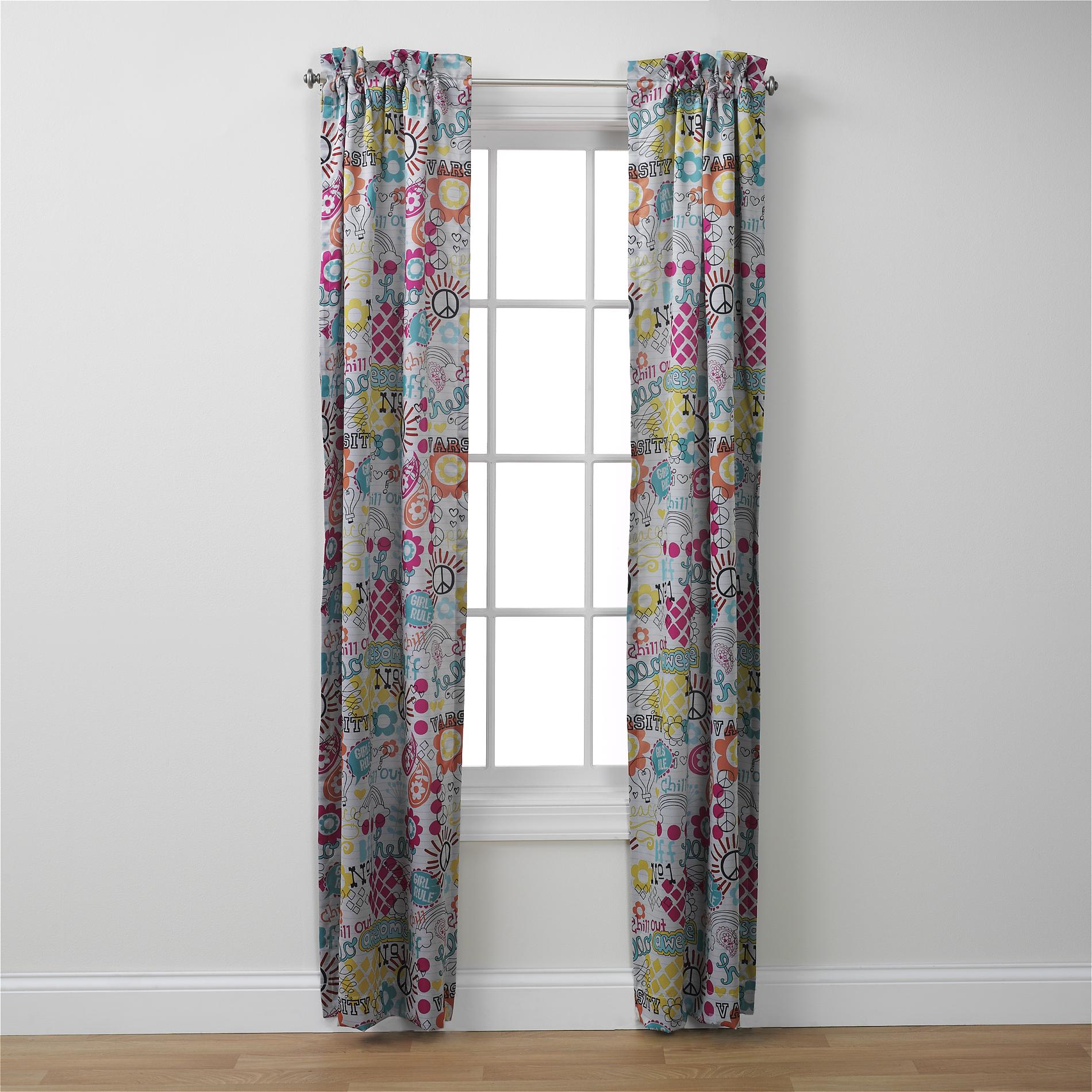 Room Darkening Split Panels - BFF Print (set of 2)