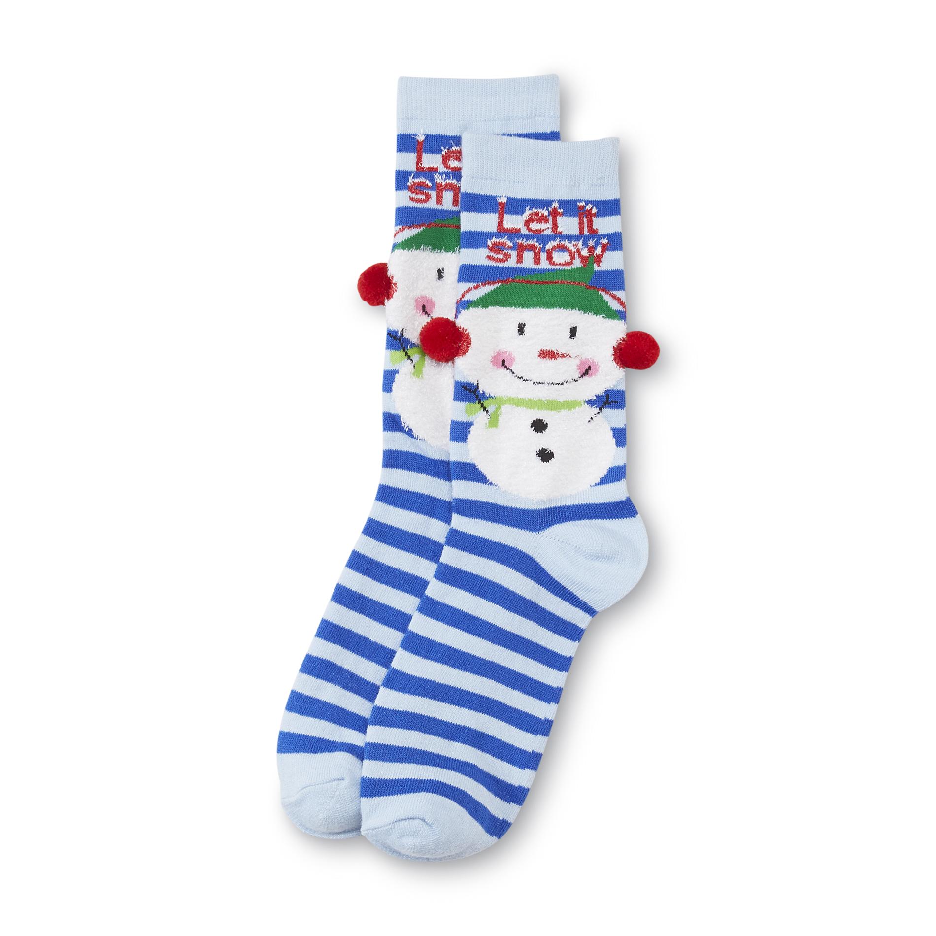 Joe Boxer Women's Novelty Crew Socks - Snowman