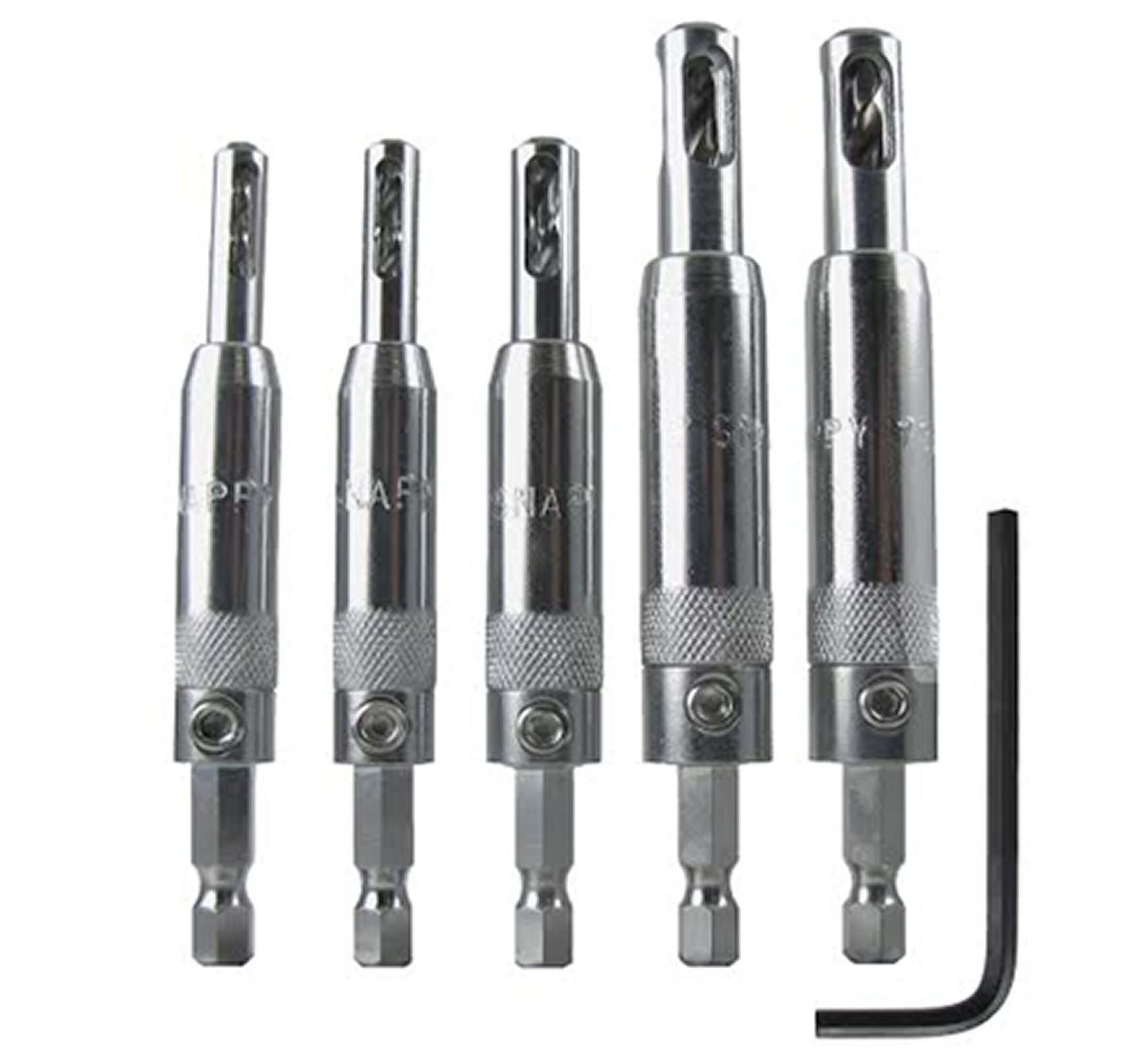 SNAPPY TOOLS Snappy 5 Piece Self-Centering Hinge Bit Set