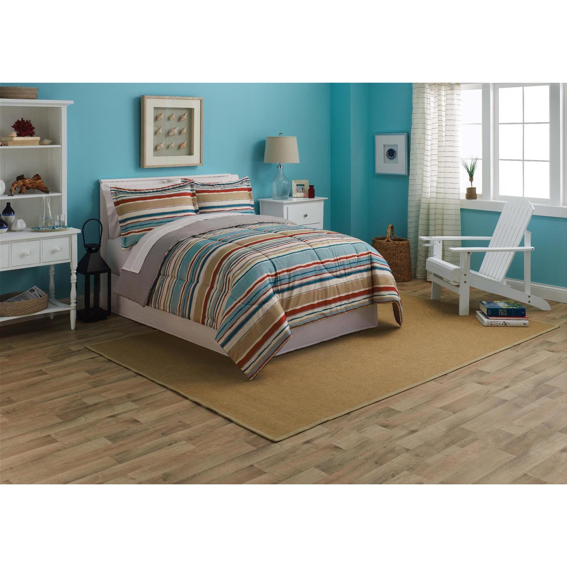 Essential Home microfiber comforter set - Brushed Stripe