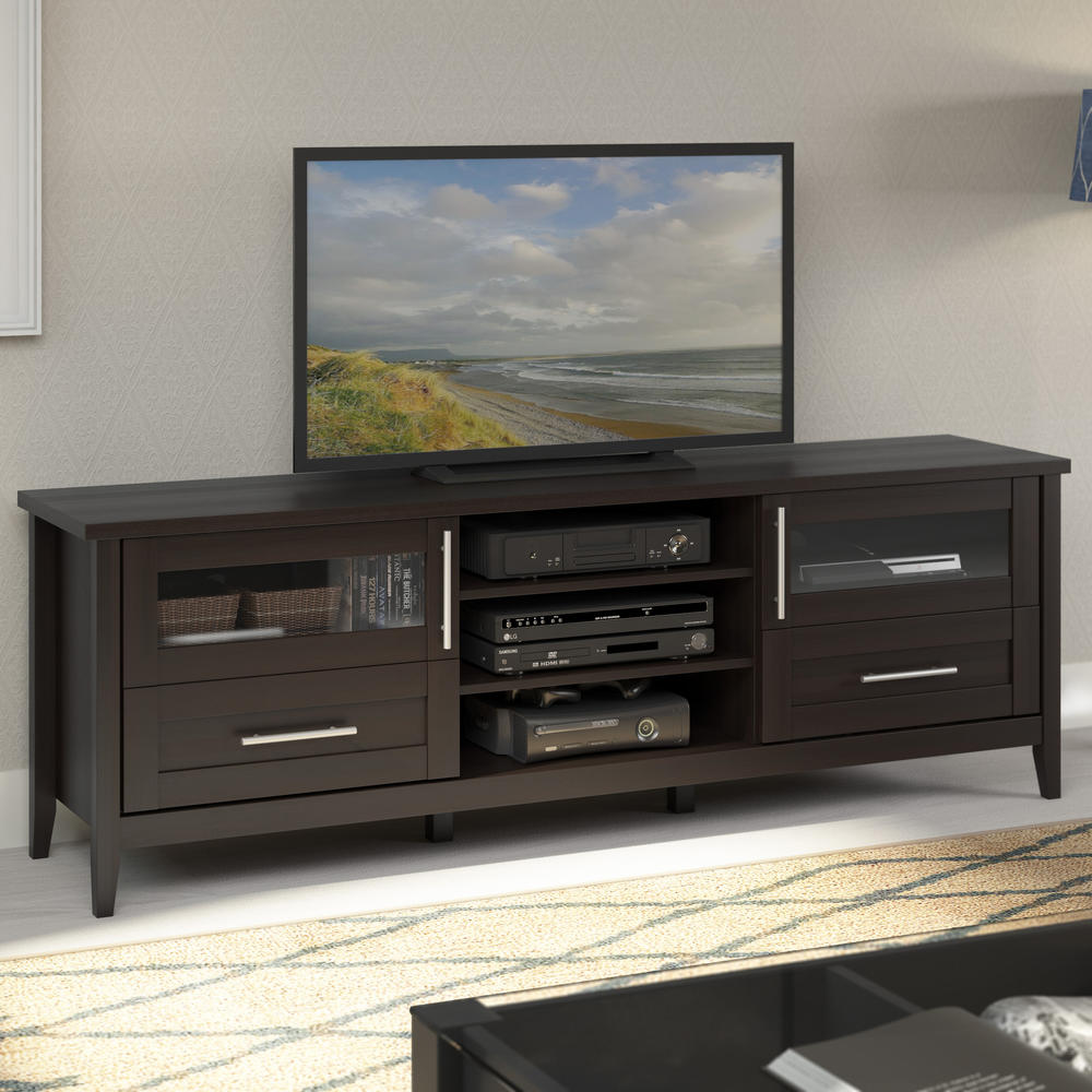CorLiving Jackson Extra Wide TV Bench in Espresso Finish, for TVs up to 80"