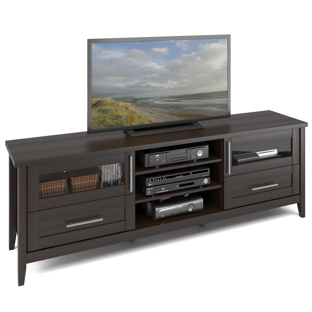 CorLiving Jackson Extra Wide TV Bench in Espresso Finish, for TVs up to 80"