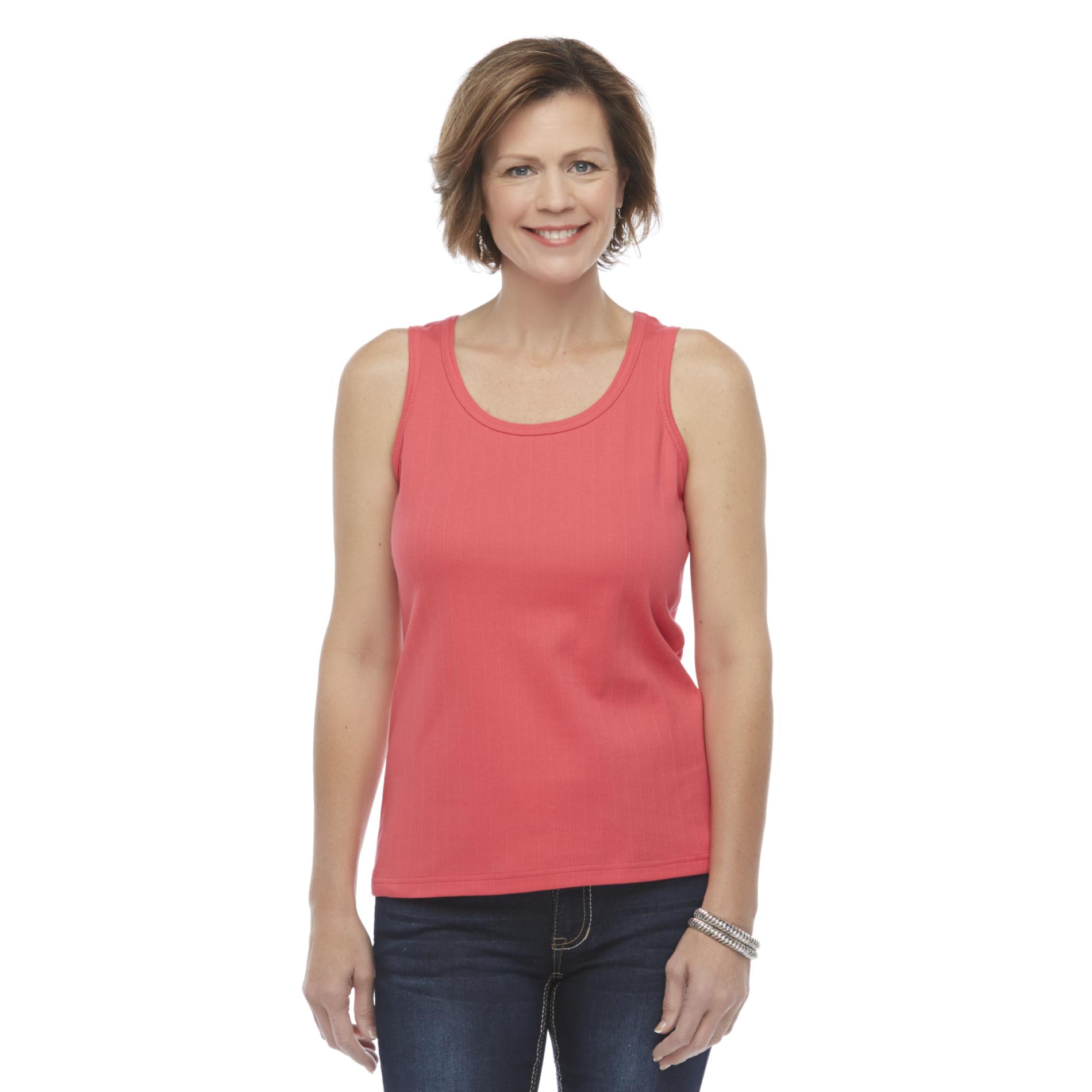 Basic Editions Women's Rib Knit Tank Top