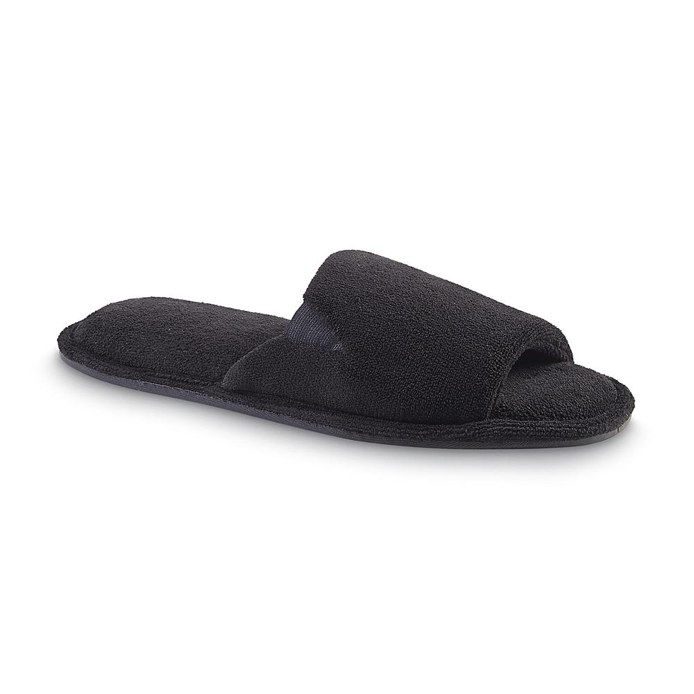 Dearfoams Women's Black Open Toe Scuff Slipper