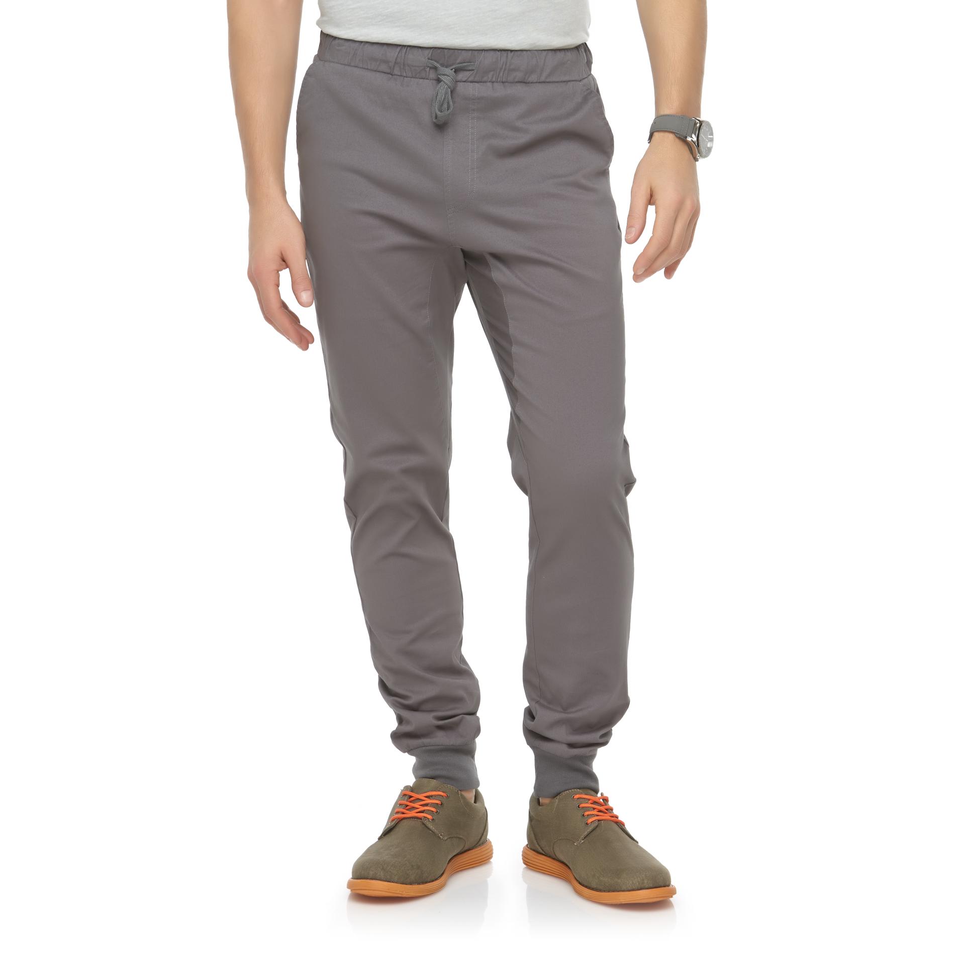 Men s Drawstring Twill Joggers
