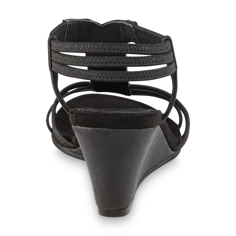 Jaclyn Smith Womens Tillie Black Wedge Dress Sandal