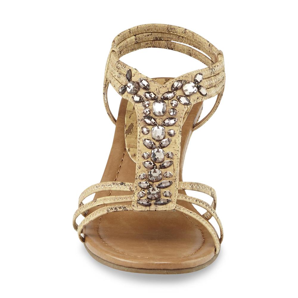 Jaclyn Smith Womens Tillie Cork Wedge Dress Sandal