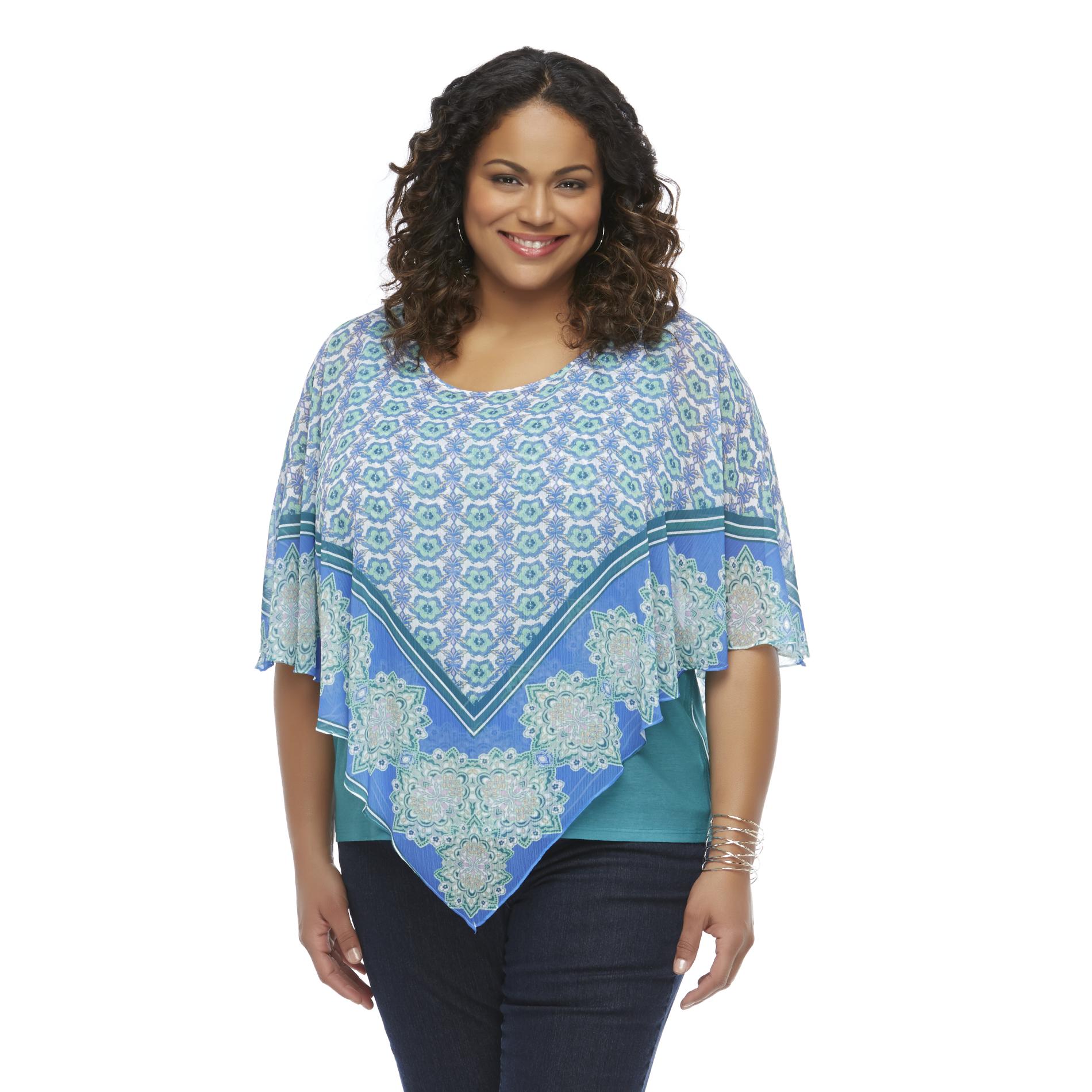 UPC 664480251743 - Women's Plus Scarf Poncho & Tank Top - Floral ...
